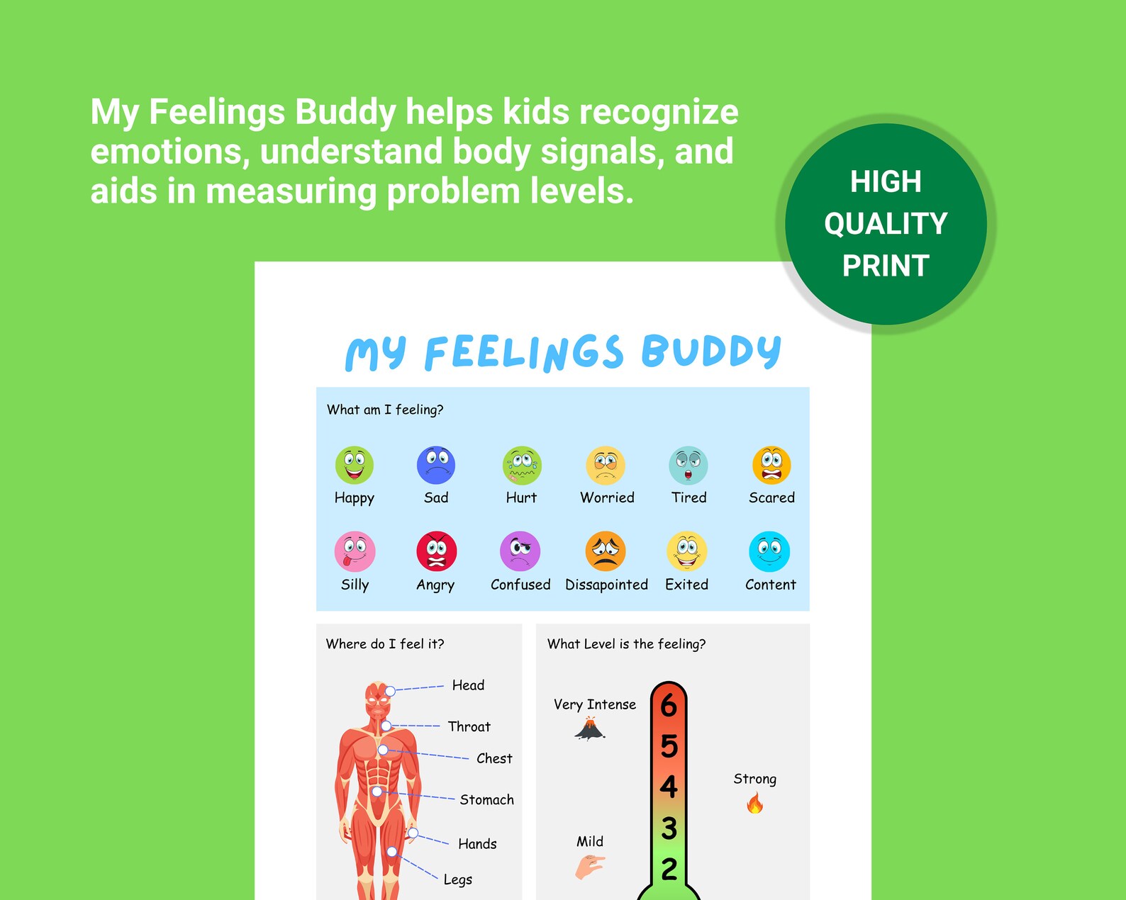 My Feelings Buddy Kids Emotions Tracker Calm Down Corner Emotional ...