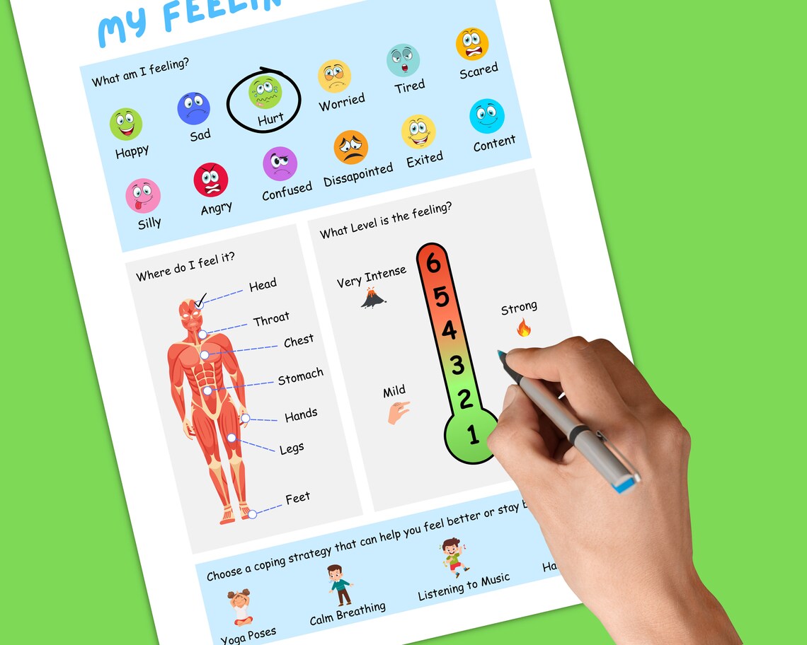 My Feelings Buddy Kids Emotions Tracker Calm Down Corner Emotional ...