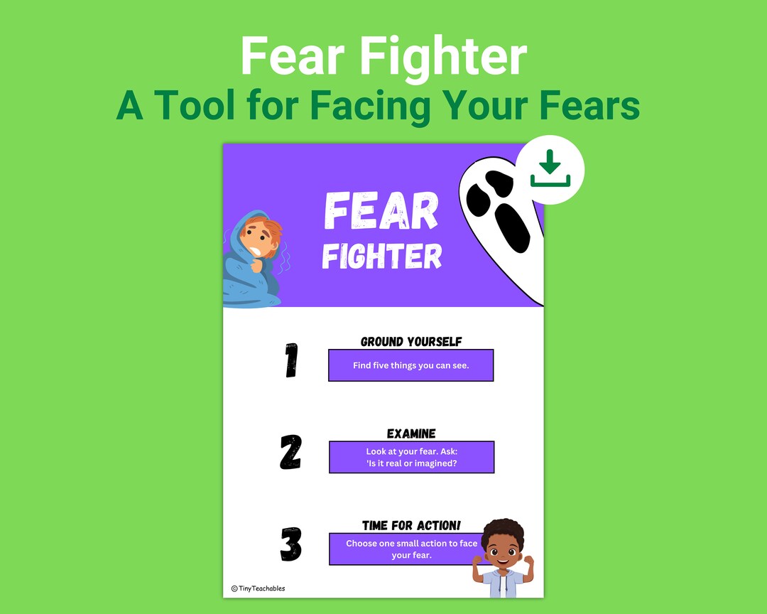 Fear Fighter Printable for Kids Courage & Confidence Poster Facing Your ...