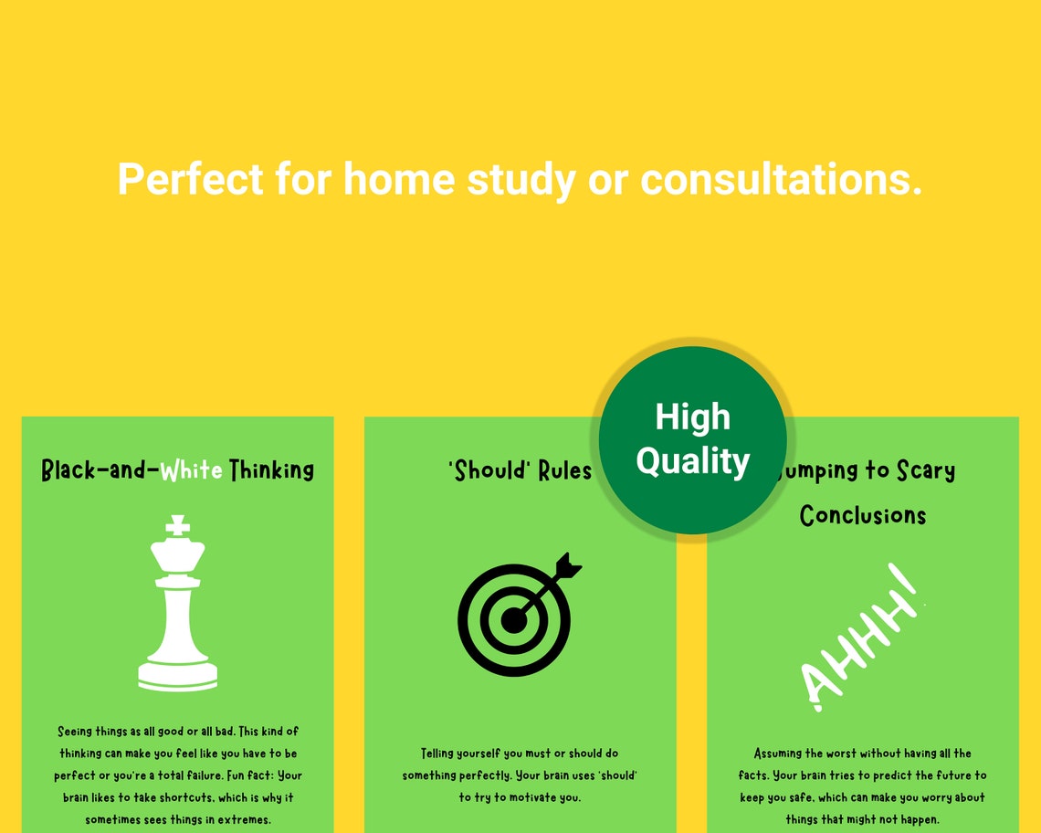 Negative Thinking Pattern Cards & Matching Stories Activity Kids ...