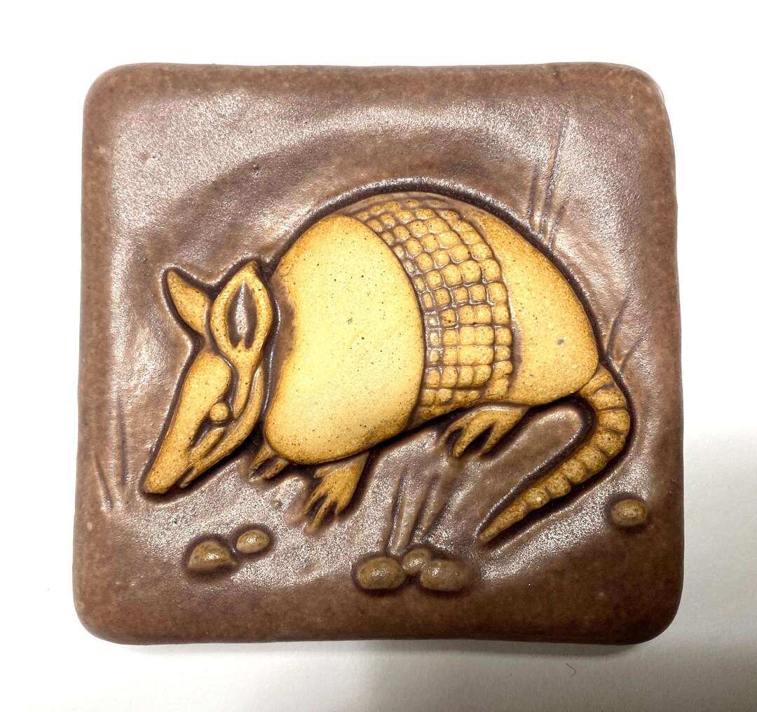 Armadillo 4x4” Ceramic Art Tile - Etsy