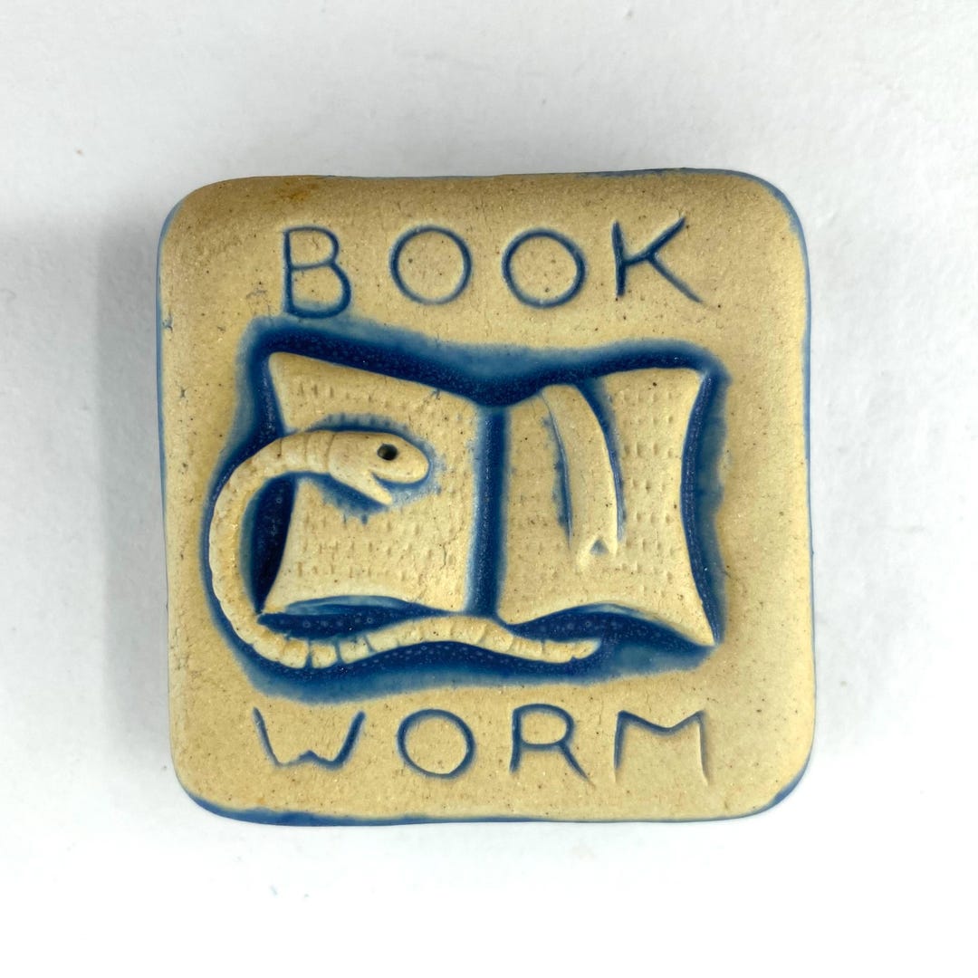 Book Worm 2x2" Ceramic Tile - Etsy