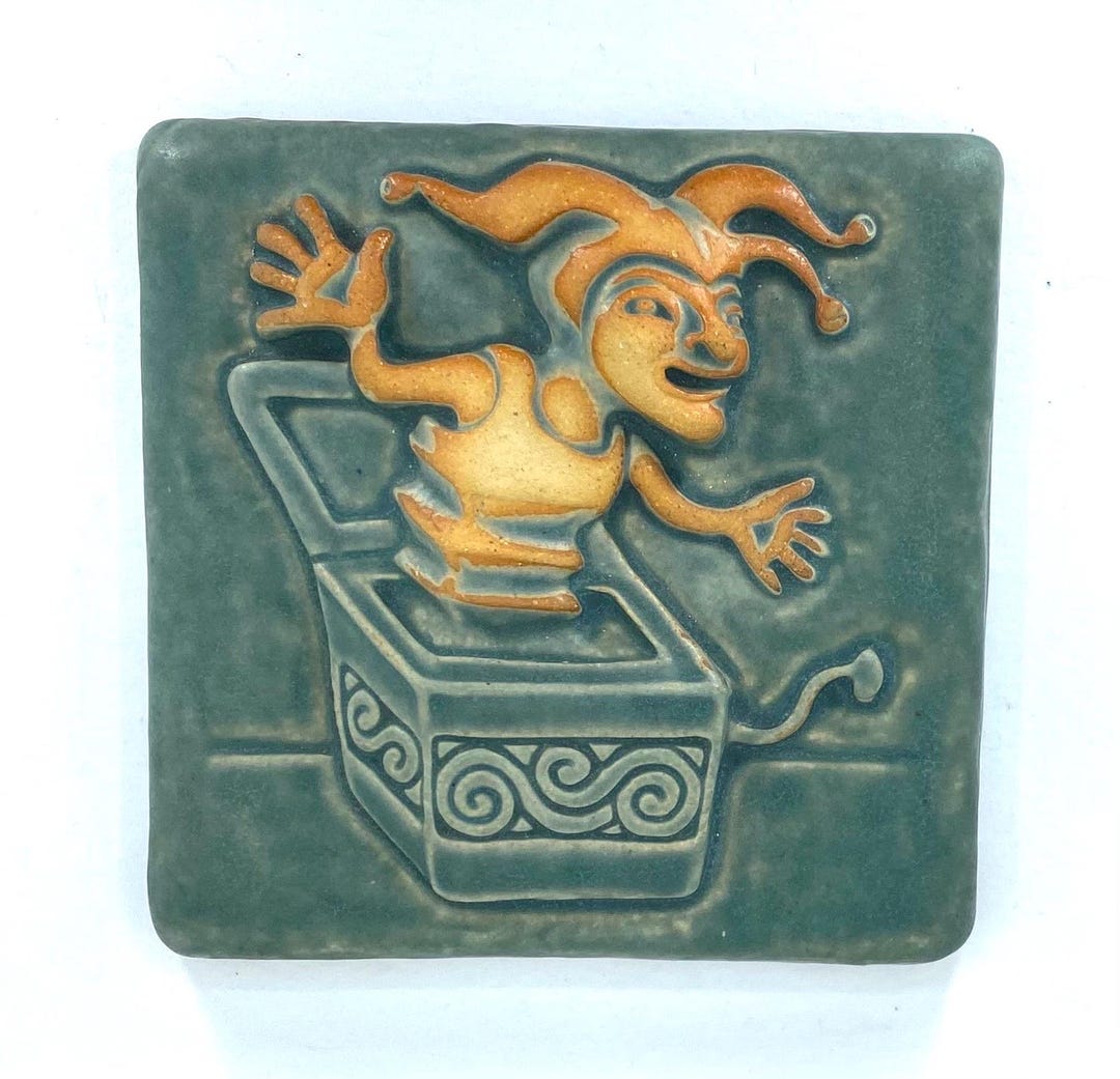Jack in Box 6x6" Ceramic Art Tile - Etsy
