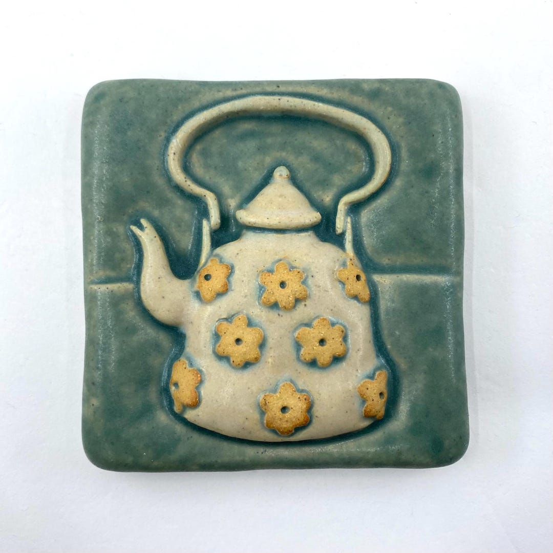 Flower Teapot 4x4" Ceramic Art Tile - Etsy