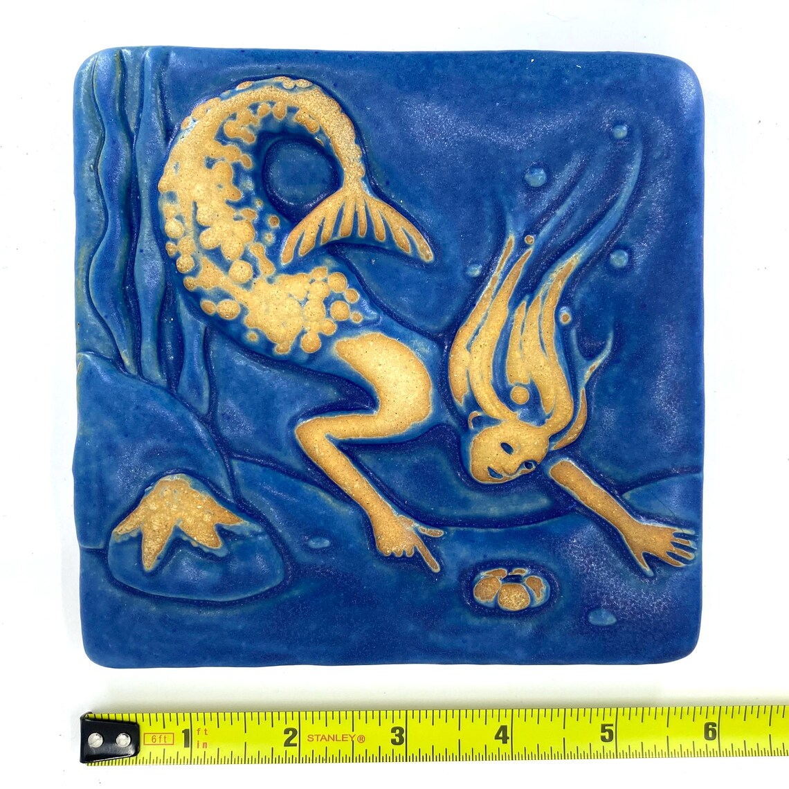 Mermaid 6x6" Ceramic Art Tile - Etsy