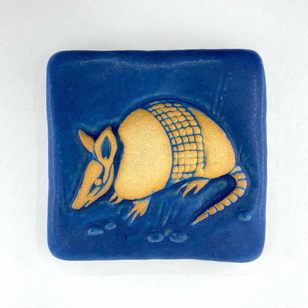 Armadillo 4x4” Ceramic Art Tile - Etsy