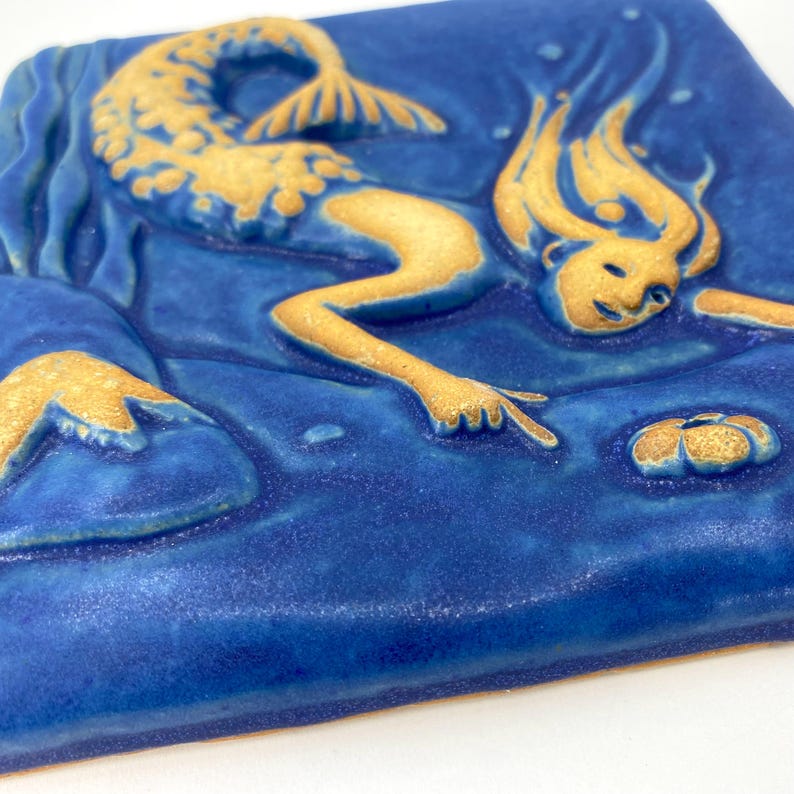 Mermaid 6x6" Ceramic Art Tile - Etsy