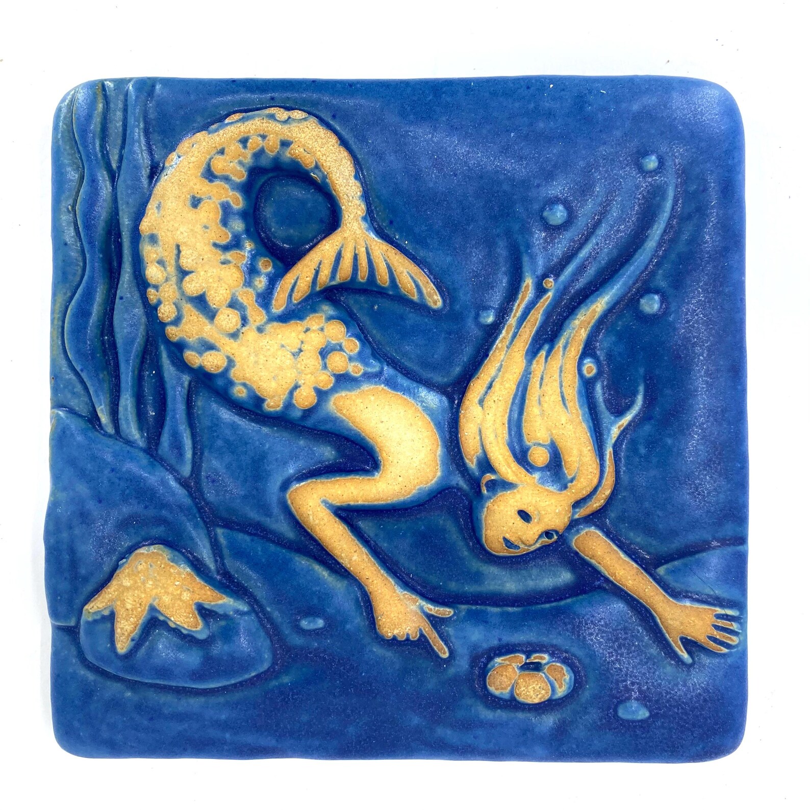 Mermaid 6x6" Ceramic Art Tile - Etsy