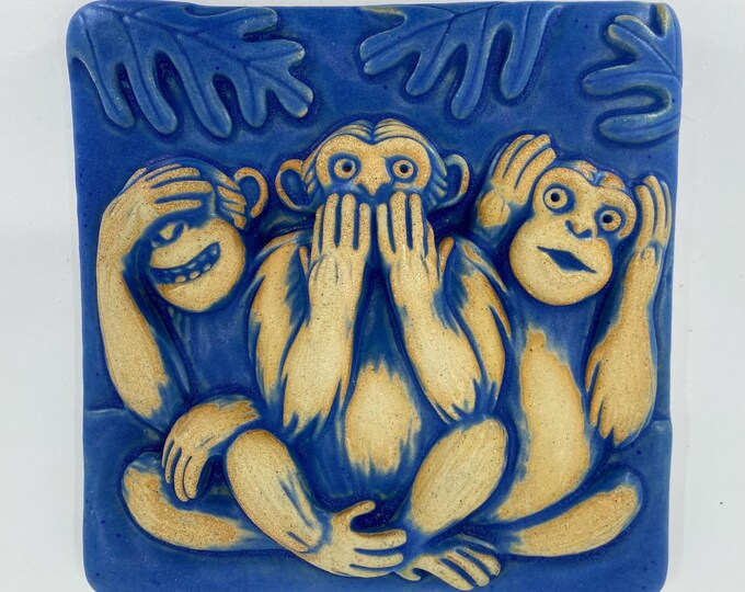 Monkey Trio 6x6 Tile - Etsy