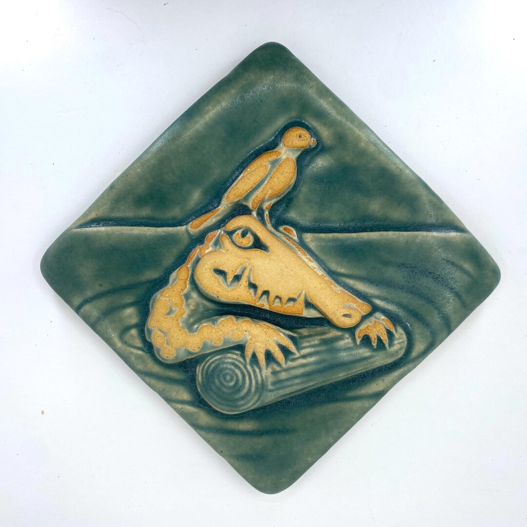 Crocodile Smile 6x6” Ceramic Art Tile - Etsy