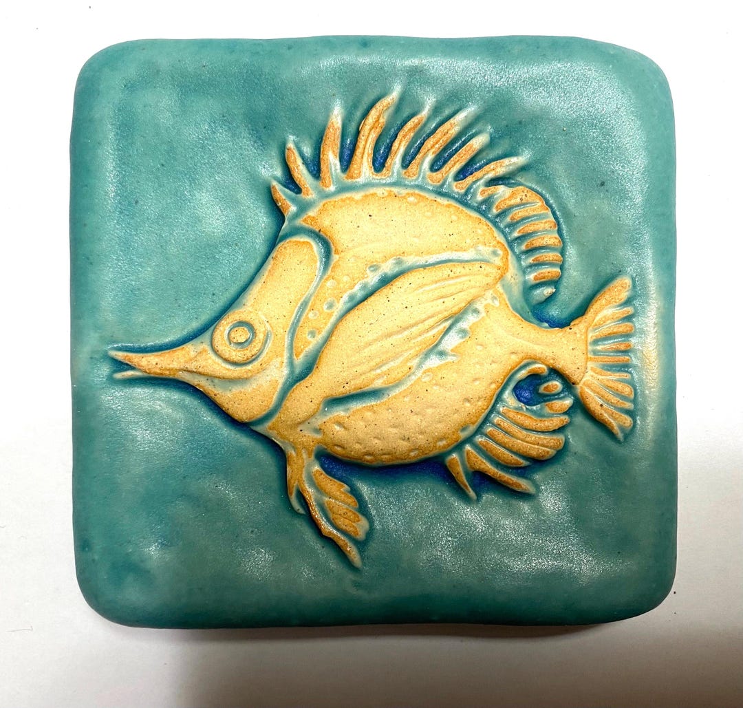 Butterfly Forceps Fish 4x4” Ceramic Art Tile - Etsy