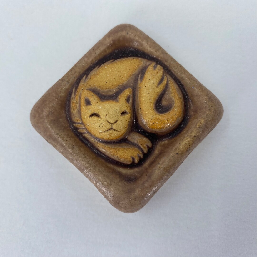 Curled up Cat 2x2 Tile - Etsy