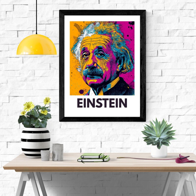 Einstein Pop Art Print | Science Wall Art | Albert Einstein Poster ...