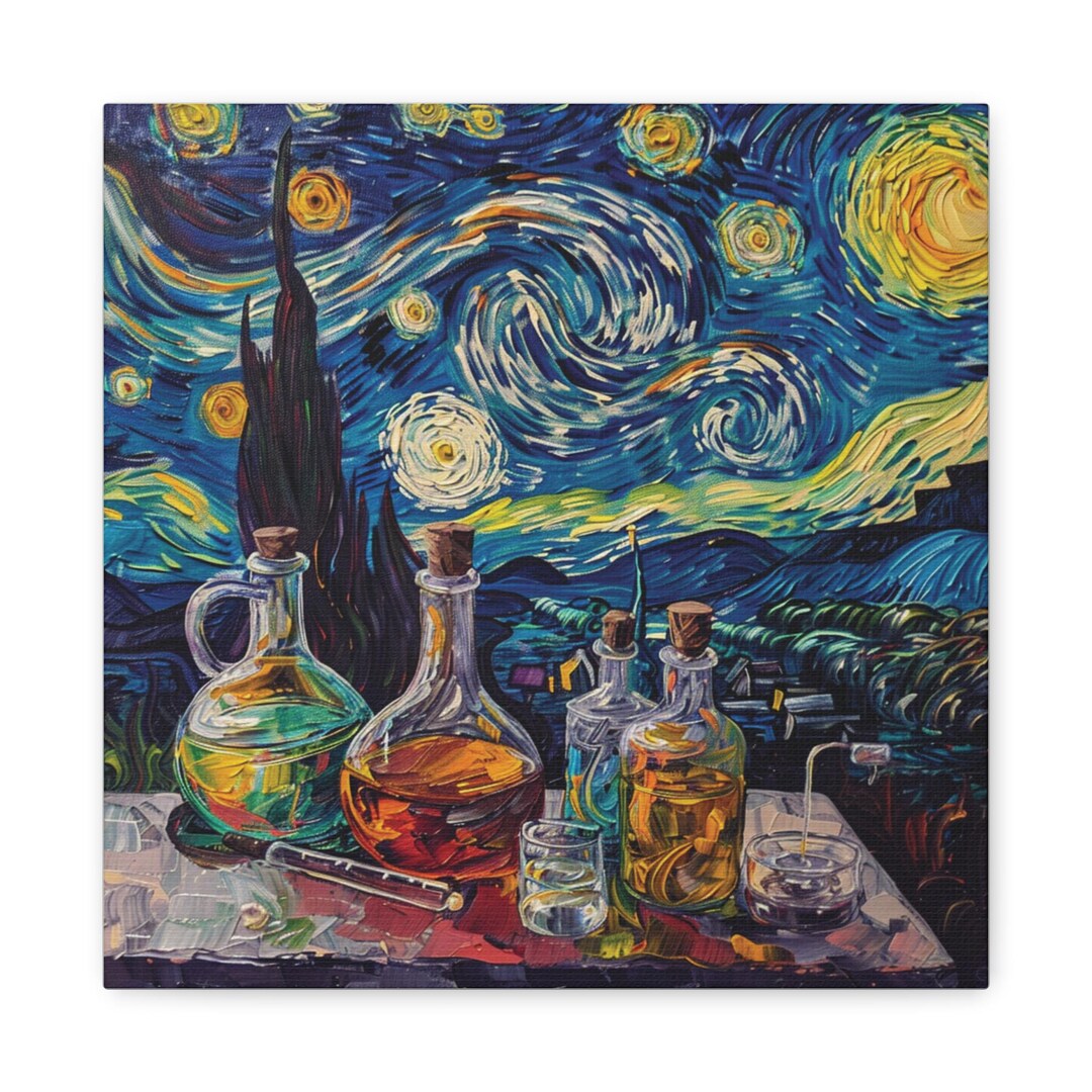 Science Art Inspired by Van Gogh Artistic Canvas - Starry Night ...