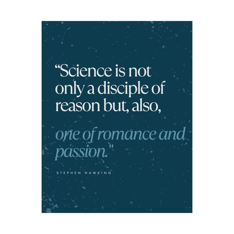Inspirational Science Quote Poster, Motivational Art, Elegant Home ...