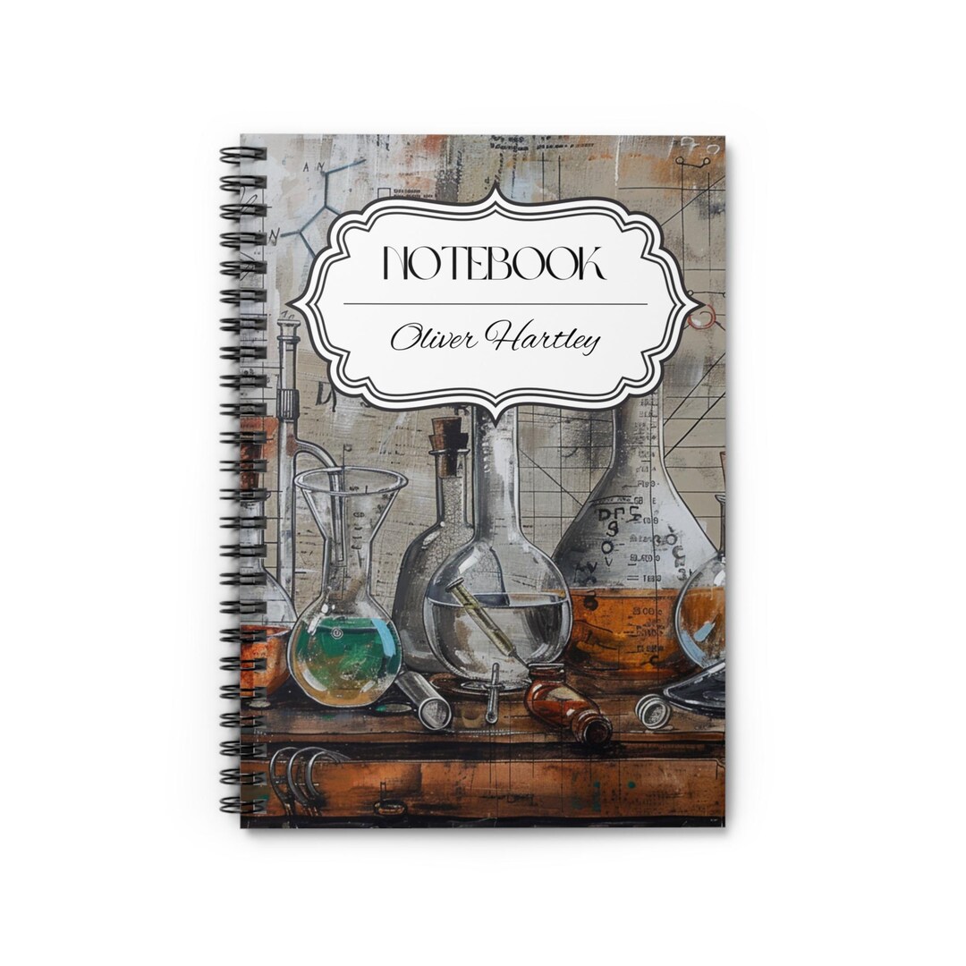 Vintage Chemistry Lab Personalized Spiral Notebook - Ruled Line, Gift ...