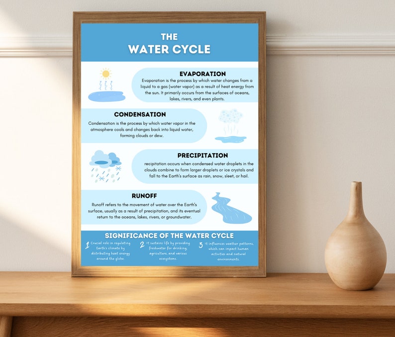Digital Infographic Poster Water Cycle Instant Download - Etsy
