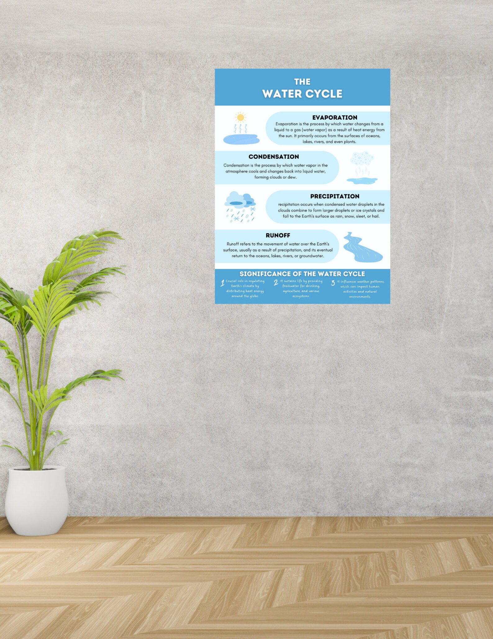 Digital Infographic Poster Water Cycle Instant Download - Etsy