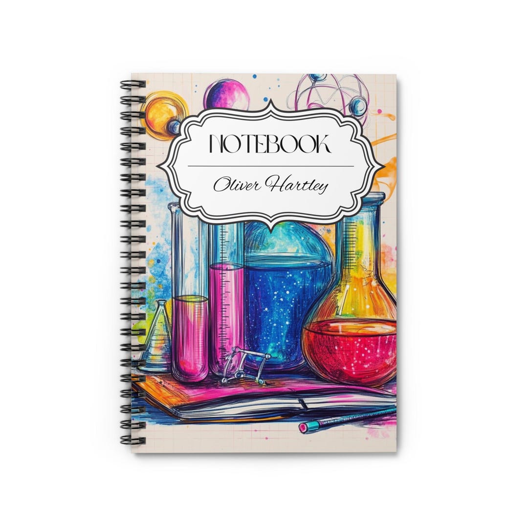 Colorful Chemistry Lab Spiral Notebook - Personalized Ruled Line ...