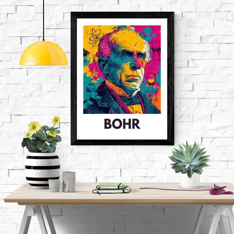 Bohr Pop Art Print | Science Wall Art | Niels Bohr Poster | Colorful ...