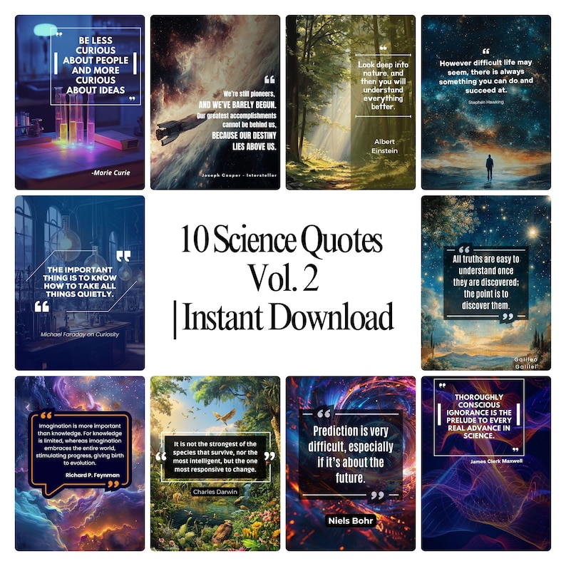Scientist Quotes Wall Art Bundle | Inspirational Science Prints ...