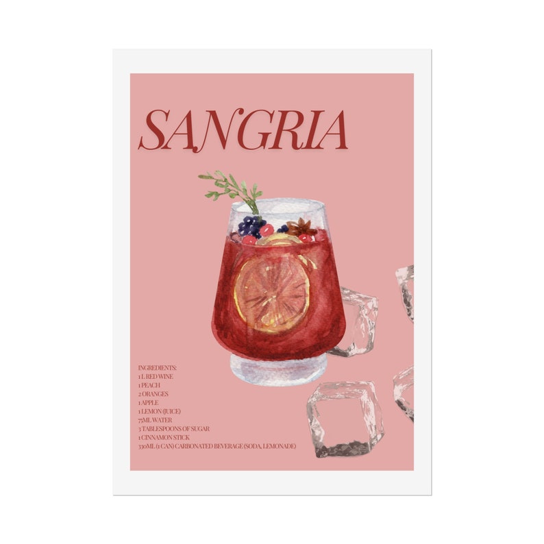 Sip Into Summer: Refreshing Sangria Poster, Fine Art, Semi-gloss, Matte ...