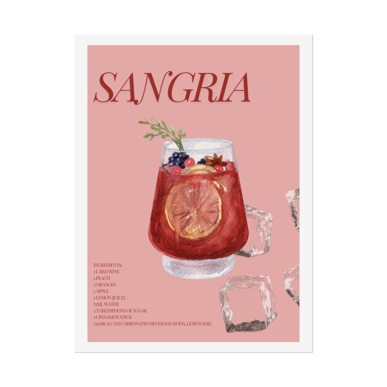Sip Into Summer: Refreshing Sangria Poster, Fine Art, Semi-gloss, Matte ...