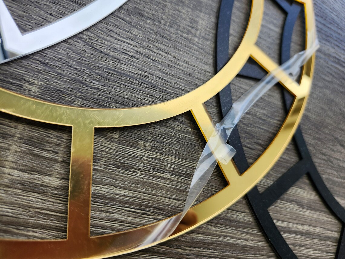 Face Clock Acrylic Mirrored Dash Style, Acrylic Face Clock, Epoxy Clock ...