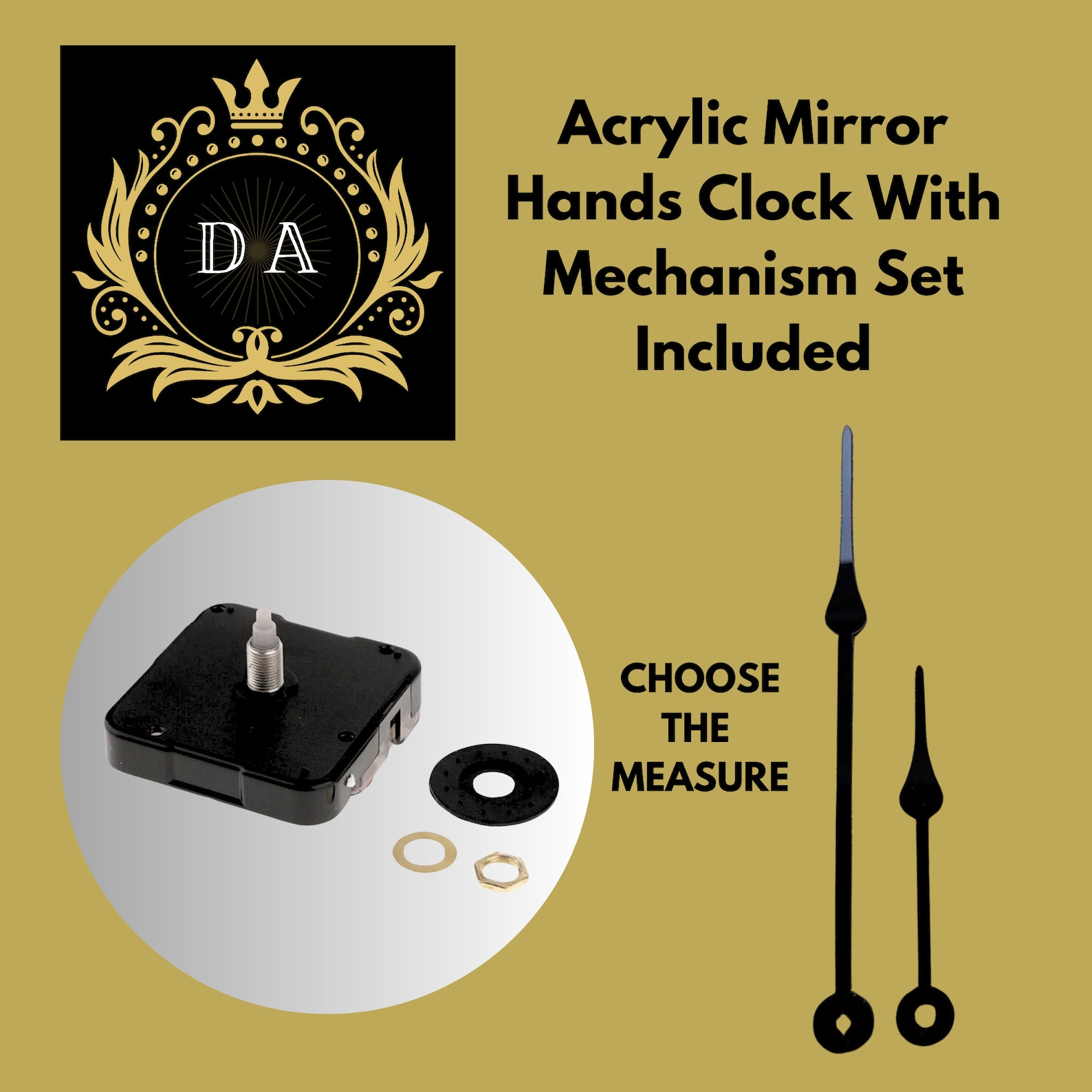 Acrylic Hands Clock Set With Movement, Hands Clock and Movement Set ...