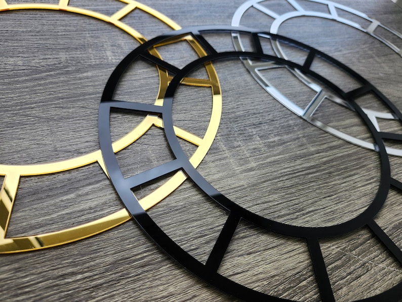 Face Clock Acrylic Mirrored Dash Style, Acrylic Face Clock, Epoxy Clock ...