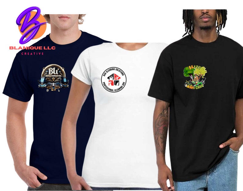 Business Shirts Front & Back, Custom Print, Logo, Company T-shirts ...