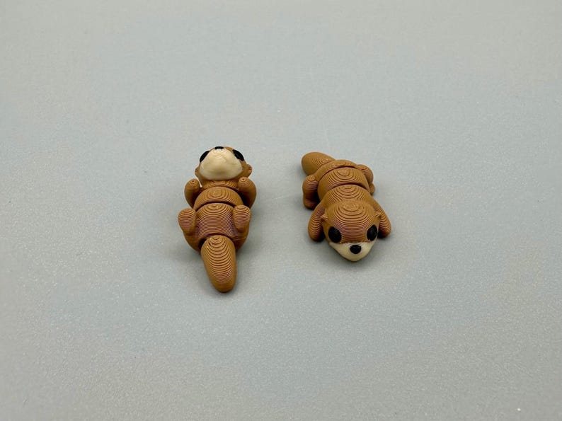 Baby Otter Fidget Toy 3D Printed Articulated Flexible Cute Pet Mini ...