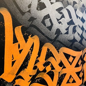 AMBER & AURA Original Calligraffiti by Burnzy Art. Abstract Calligraphy ...