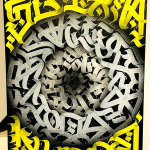 AMBER & AURA Original Calligraffiti by Burnzy Art. Abstract Calligraphy ...