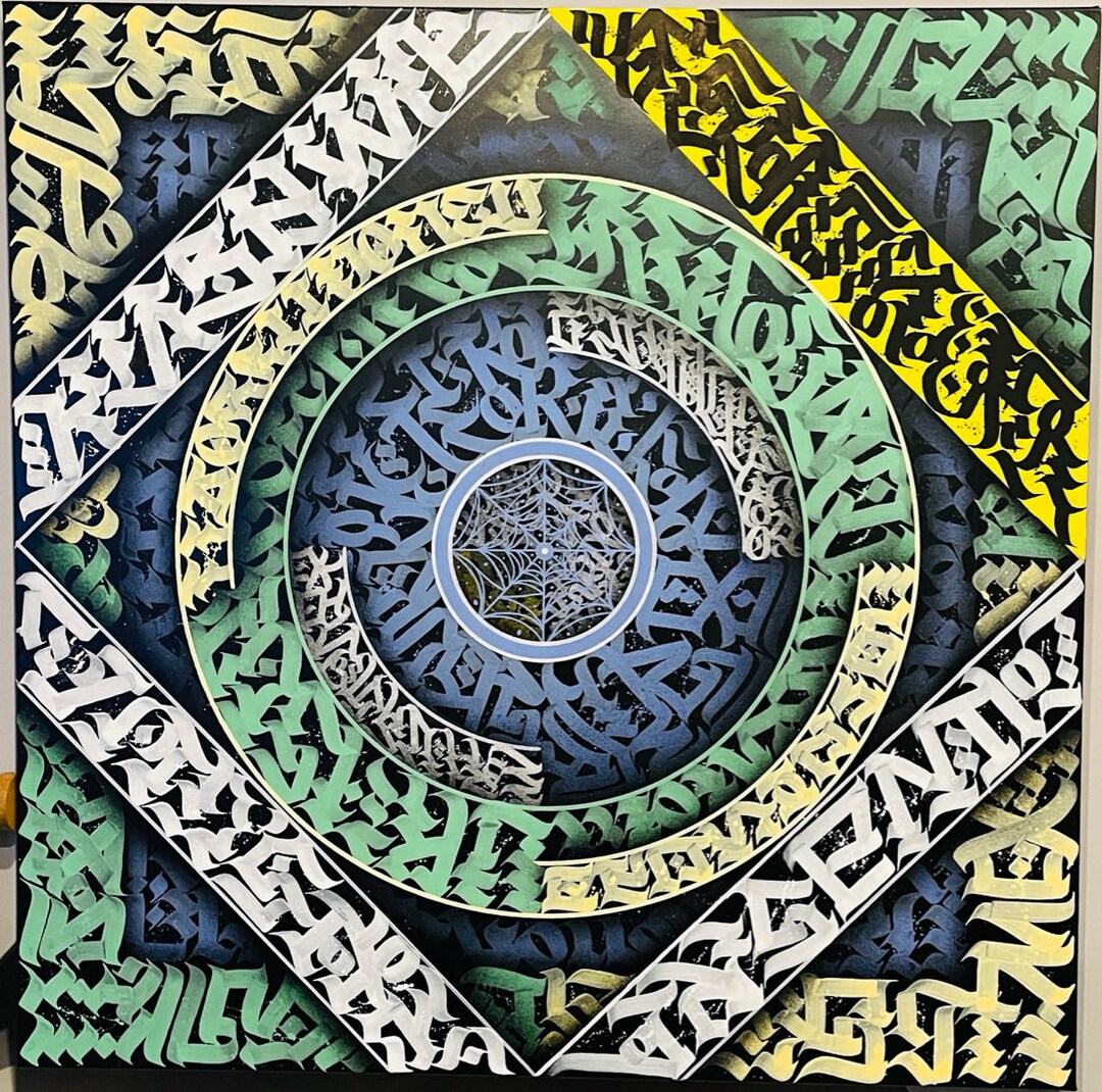 Celestial Scripts, Original Calligraphy Art Abstract Calligraphy ...