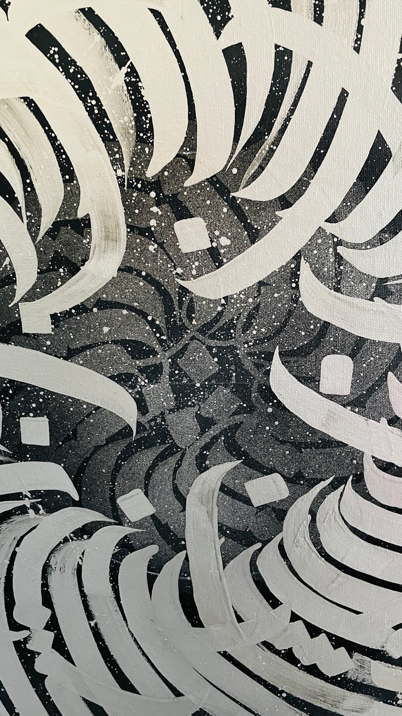 Precious Metal "silver" Original Calligraffiti by Burnzy Art Abstract ...