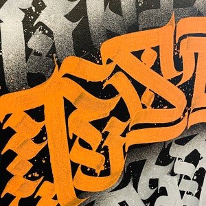 AMBER & AURA Original Calligraffiti by Burnzy Art. Abstract Calligraphy ...