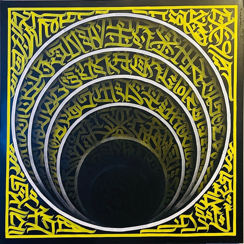 The Spiral of Elegance, Original Calligraffiti by Burnzy Art Abstract ...