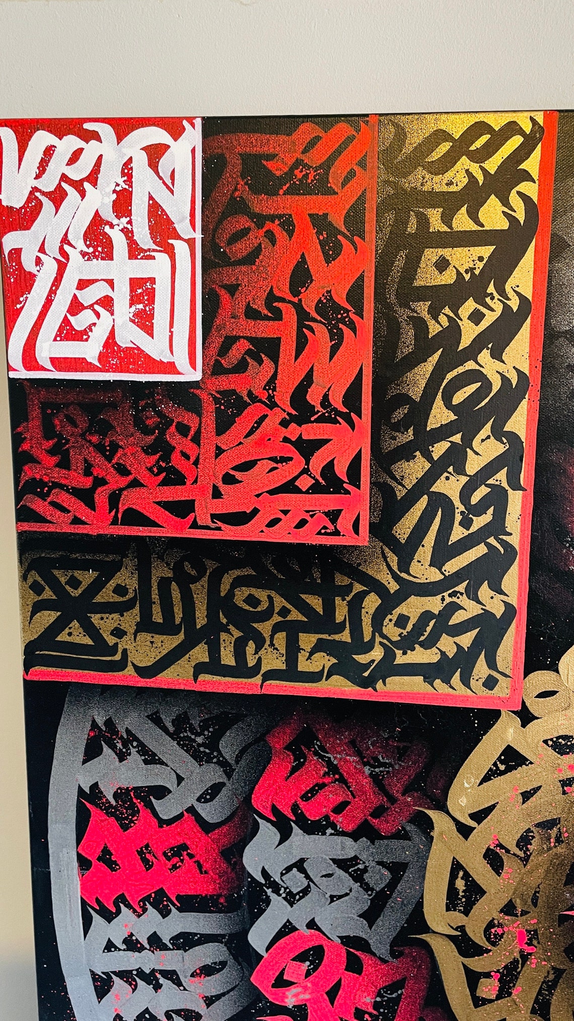 Akira, Original Calligraffiti Art by Burnzy Art Abstract Calligraphy Contemporary Art Wall Art ...