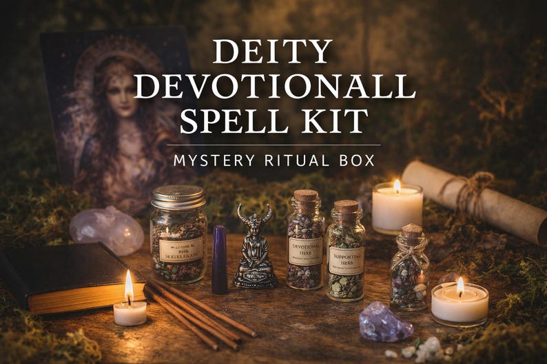 Deity Devotional Spell Kit | Mystery Ritual Box | Altar Kit With Candle ...