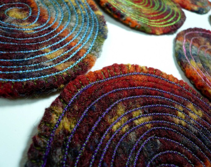 Color Therapy 8 Wool Coasters - Etsy