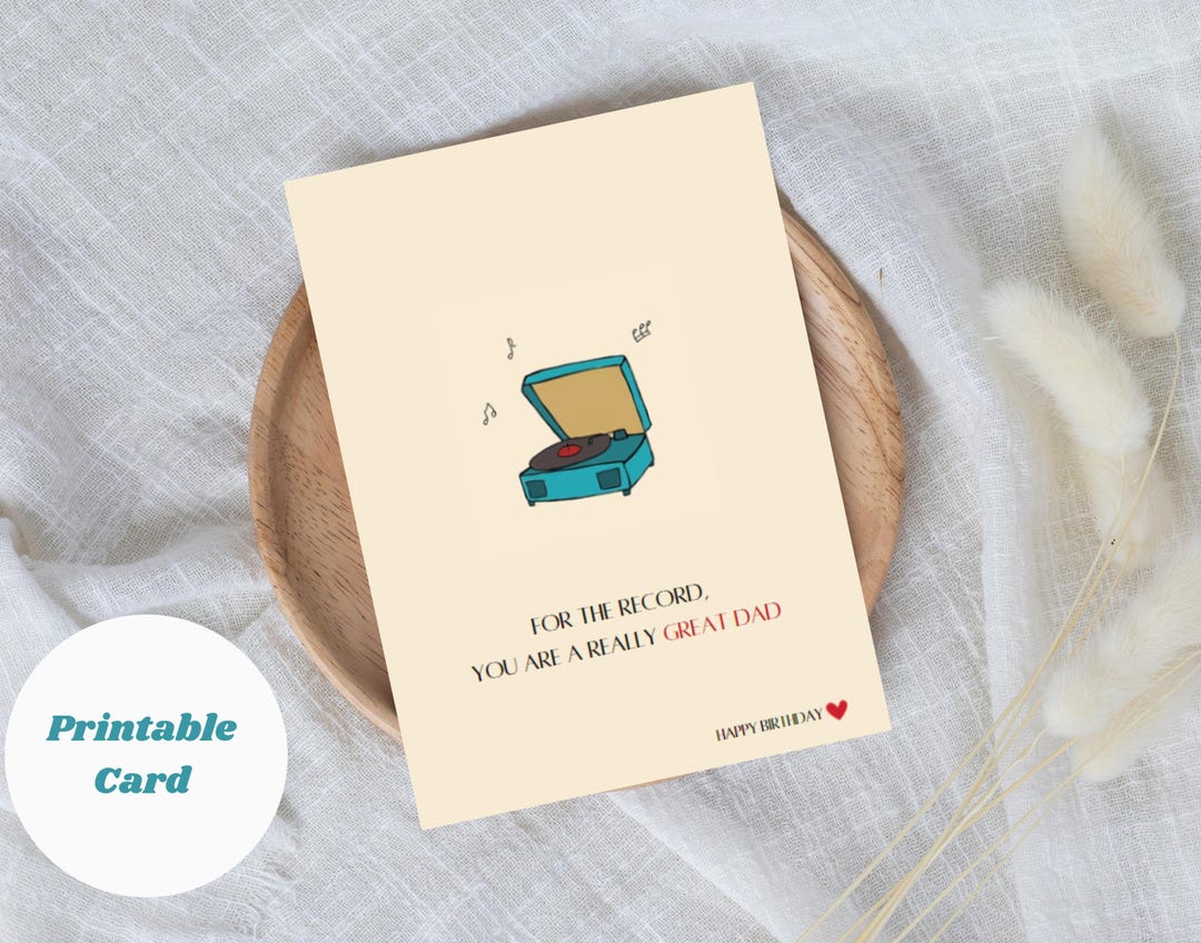 Happy Birthday Dad Printable Card Etsy