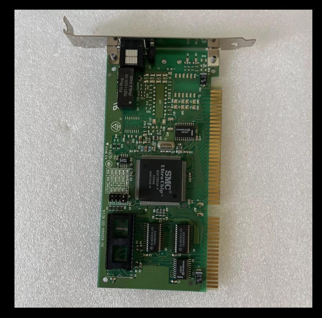 SMC RJ45 10base-t 60-600464-001 ISA Ethernet Lan Network Adapter Card ...