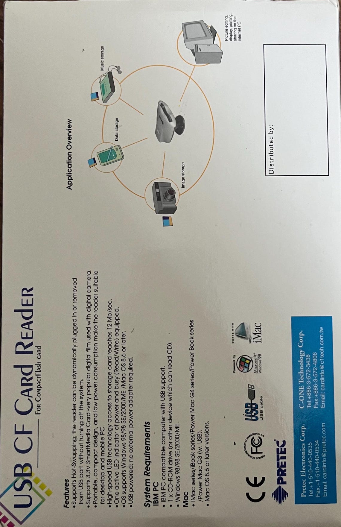 USB COMPACTFLASH(CF) Card Reader for Imac and Windows 98 - Etsy