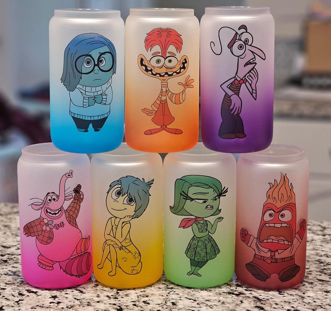Inside Emotions 16oz Ombre Can Glass Tumbler, Joy Tumbler, Fear, Anger ...