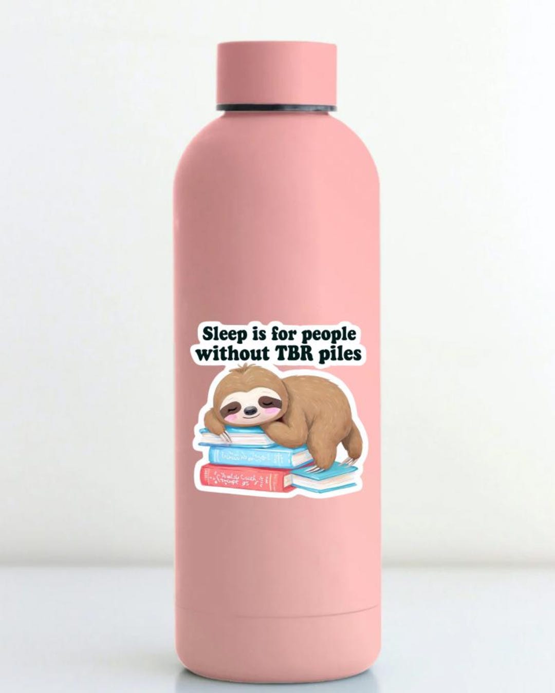 Sloth TBR Sticker, Cute Sleepy Sloth Kiss-cut Vinyl Decals, Bookish ...