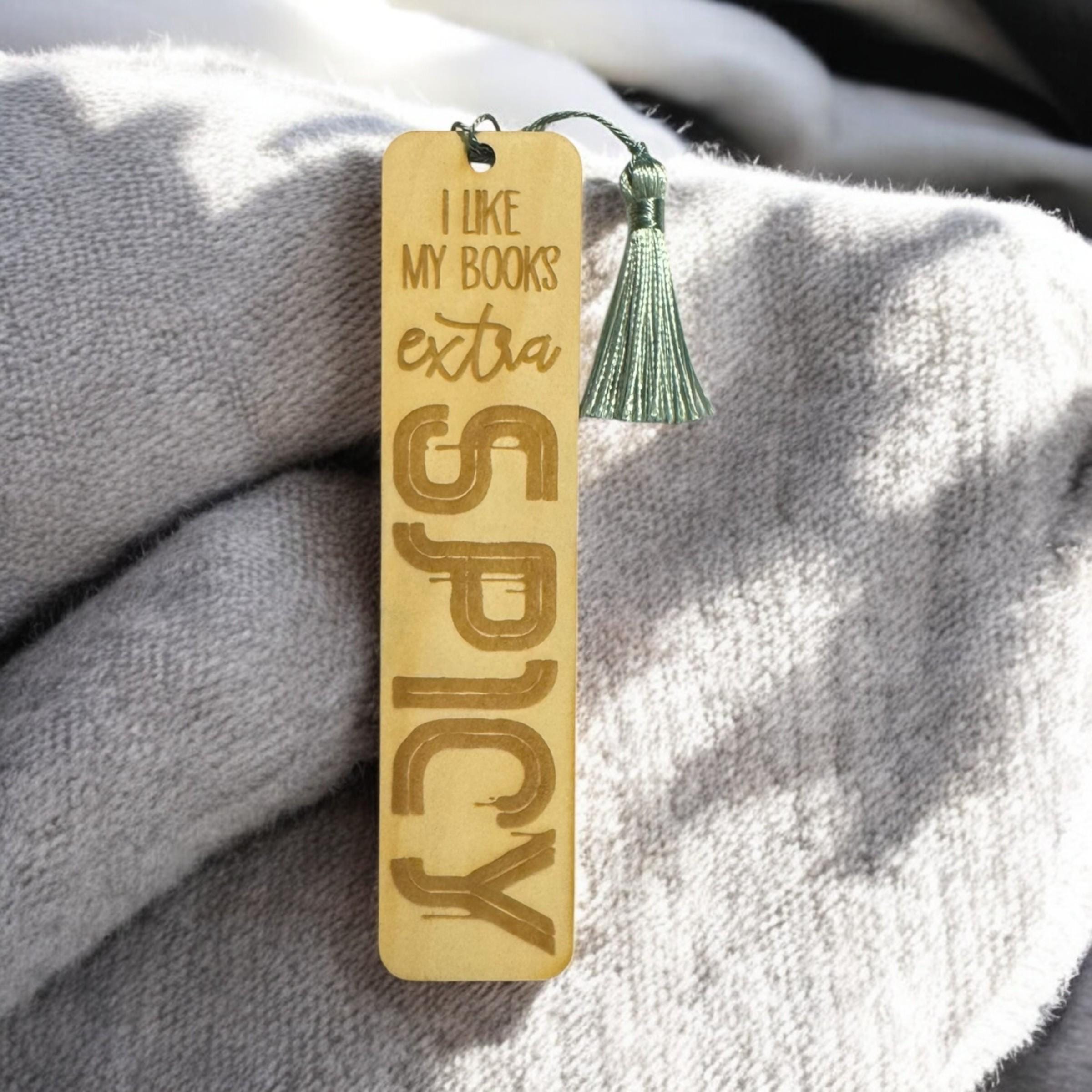 Laser-cut, Laser-engraved Spicy Wooden Bookmarks for Smut Lovers ((5 ...