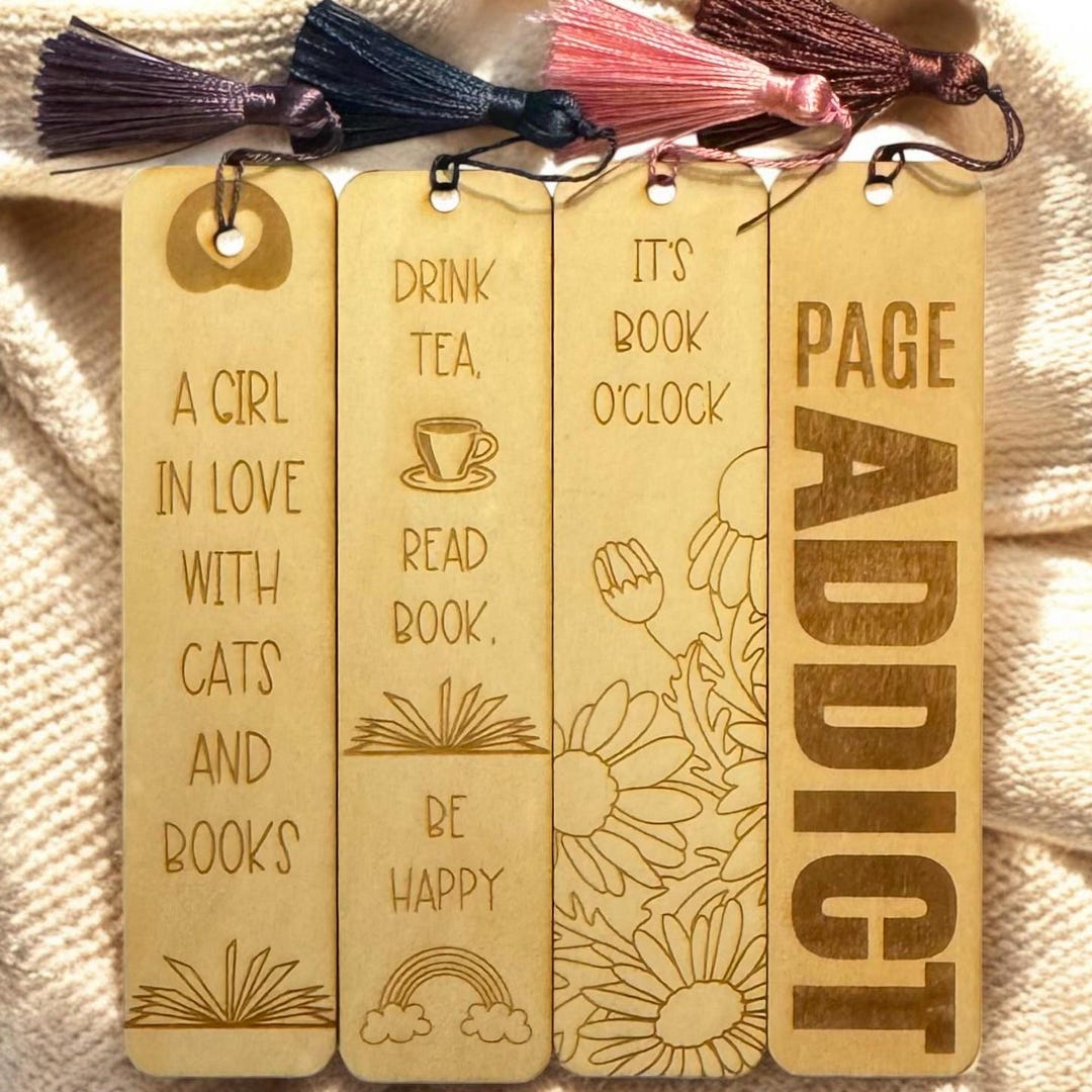 Wooden Bookmarks for Reading Lovers of All Ages | Personalize Me!! ((3 ...