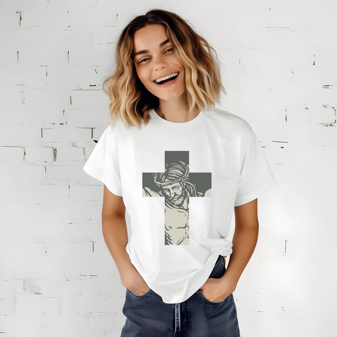 Christian Cross Shirt, Jesus Christ Graphic Tee, Faith Shirt ...