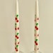 Hand Painted Christmas Tree Tapers, Made in USA, White Cotton Wick, 12 ...